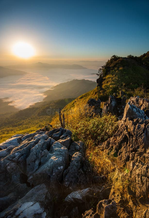 Sunrise at Doi Pha Tang stock photo. Image of sunrise - 54699288