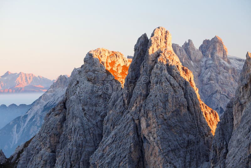 Sunrise in the Dolomites stock photo. Image of colours - 14252284