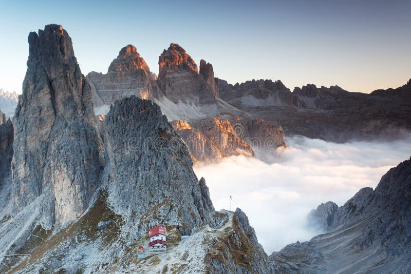 Sunrise in the Dolomites stock image. Image of colours - 14316601