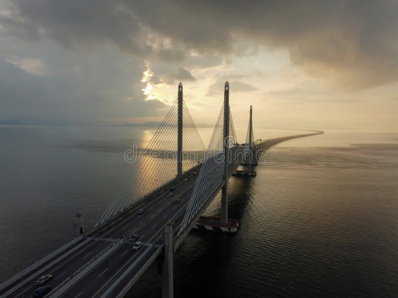 Sunrise with Dramatic Cloud during Sunrise at Penang Second Bridge ...