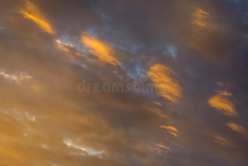Sunrise Dramatic Sky with Clouds in a Row, Colorful Cloudscape Stock ...