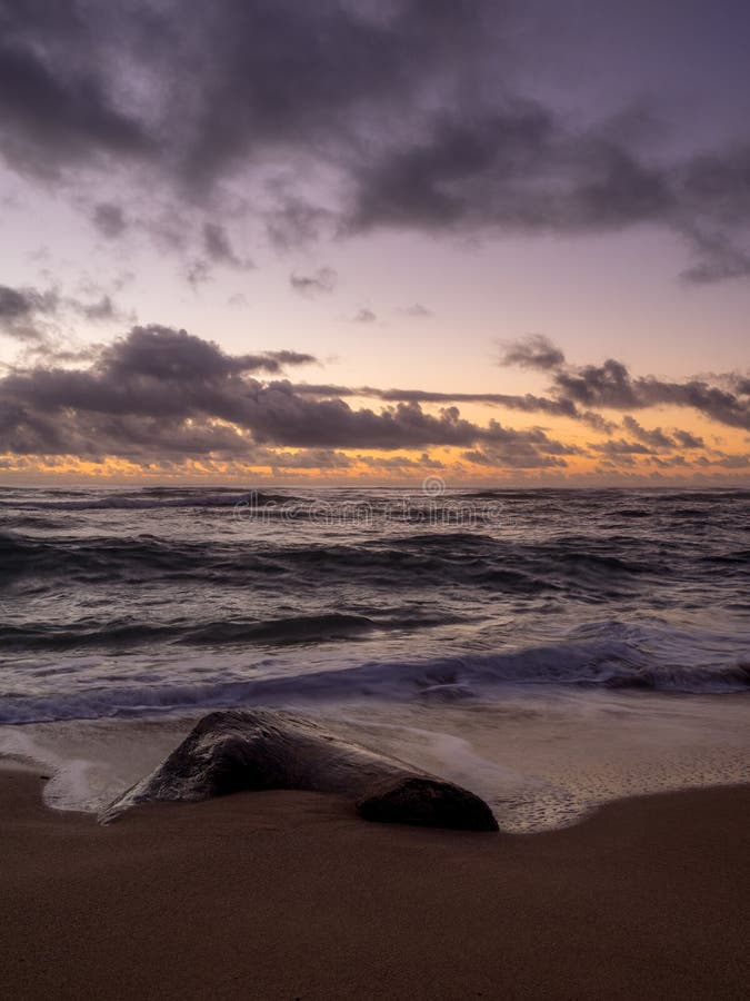 Sunrise on Eastern Shore of Kauai Stock Photo - Image of rocks, park ...