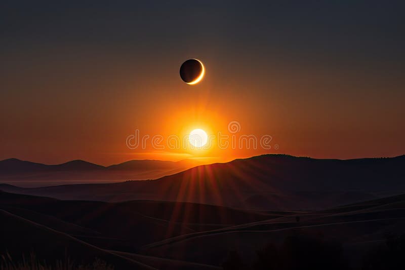 Sunrise during Eclipse, with the Sun and Moon in Perfect Alignment ...