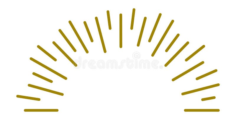 Sunrise Emblem. Half Circle Sunburst Stock Vector - Illustration of ...