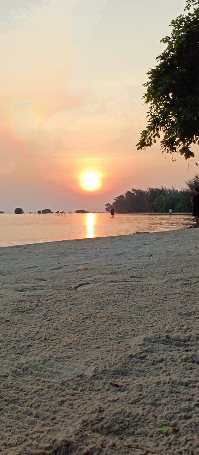 Sunrise in the Far East Over a Beautiful Beach Stock Image - Image of ...