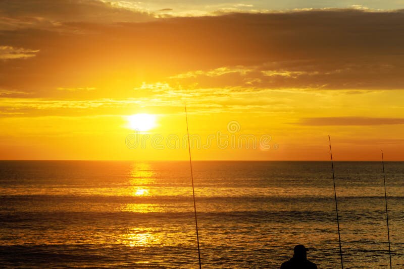 Sunrise and Fisherman stock photo. Image of fishingmen - 45645830