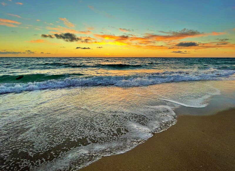 Sunrise on Florida beach stock photo. Image of outdoor - 265874656