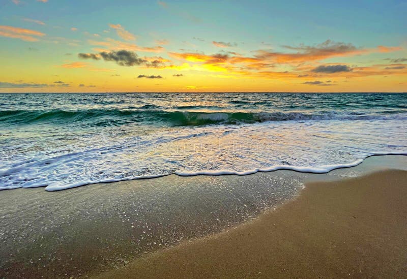 Sunrise on Florida beach stock photo. Image of body - 265874660