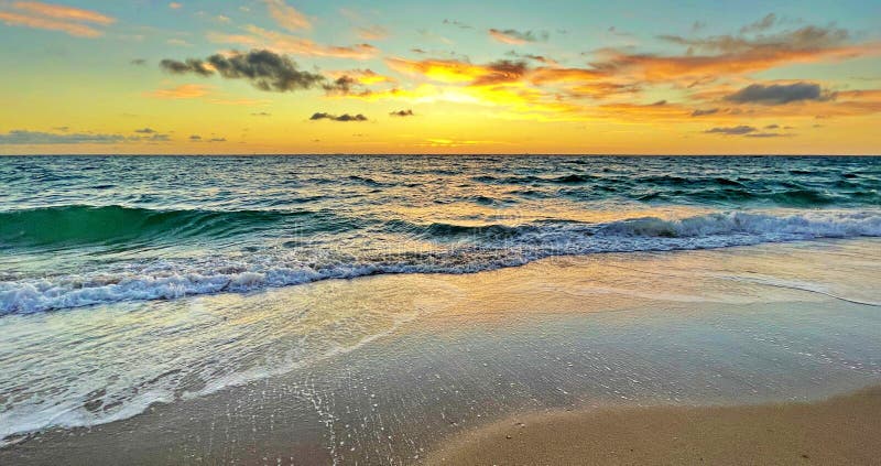 Sunrise on Florida beach stock photo. Image of spirituality - 265874664