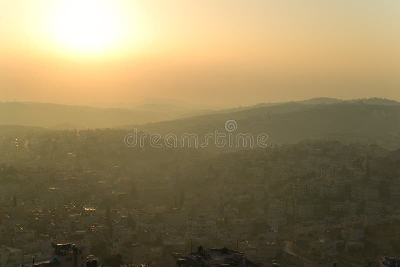 Sunrise Fog in Bethlehem, Palestine, Israel Stock Photo - Image of ...