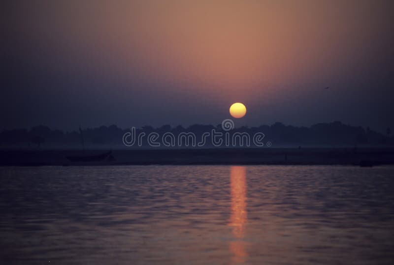 Sunrise, Ganges River stock image. Image of sunrise, stream - 2180341