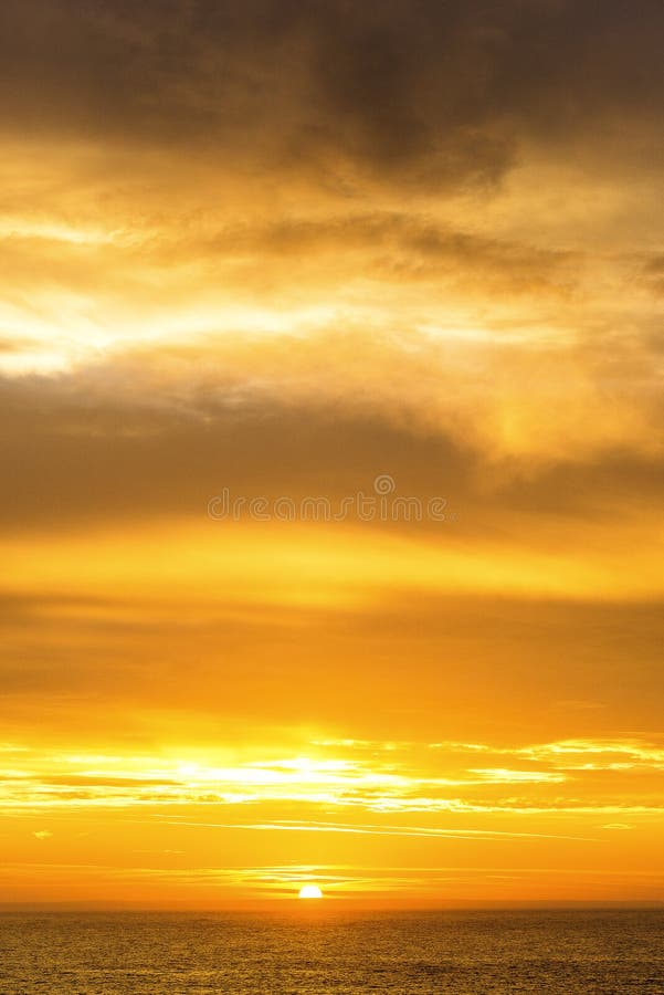 Sunrise on a golden ocean stock image. Image of europe - 61801405