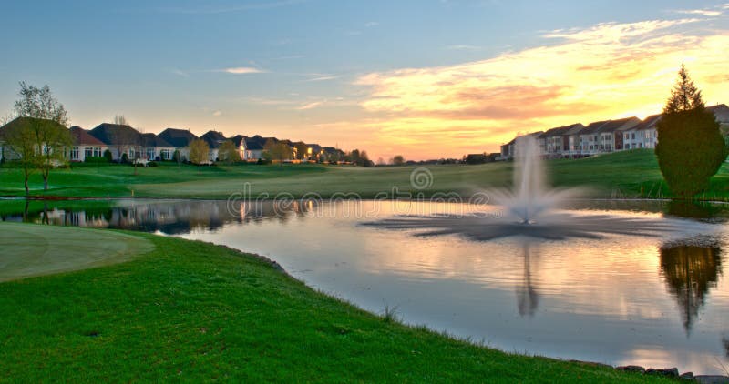 Sunrise on the Golf Course stock image. Image of recreation - 13768123