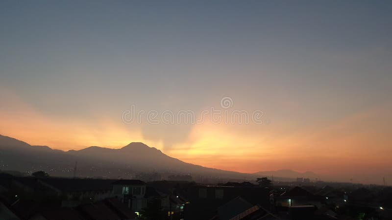 Sunrise in the Morning with View Dawn Mountain Stock Photo - Image of ...