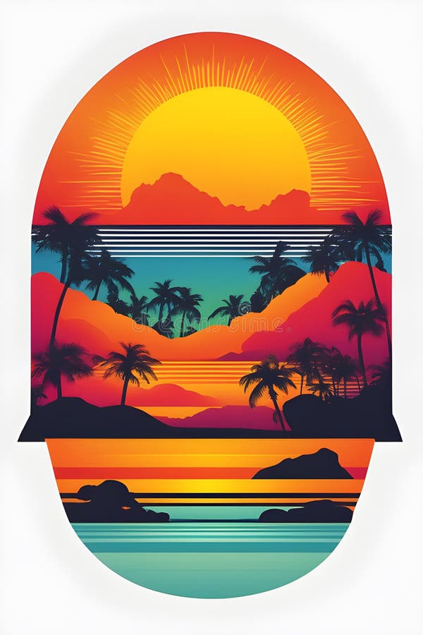 Sunrise Graphics Design Flat Design Generated by Ai Stock Illustration ...