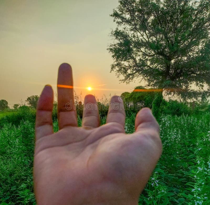 Sunrise in Hand Heart Frame on Beach View. Stock Image - Image of ...