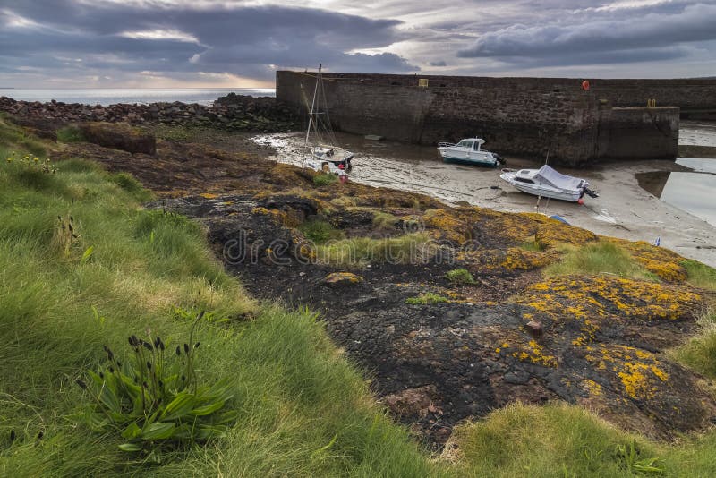 Sunrise at the Harbor of Dunbar in Scotland Stock Photo - Image of ...