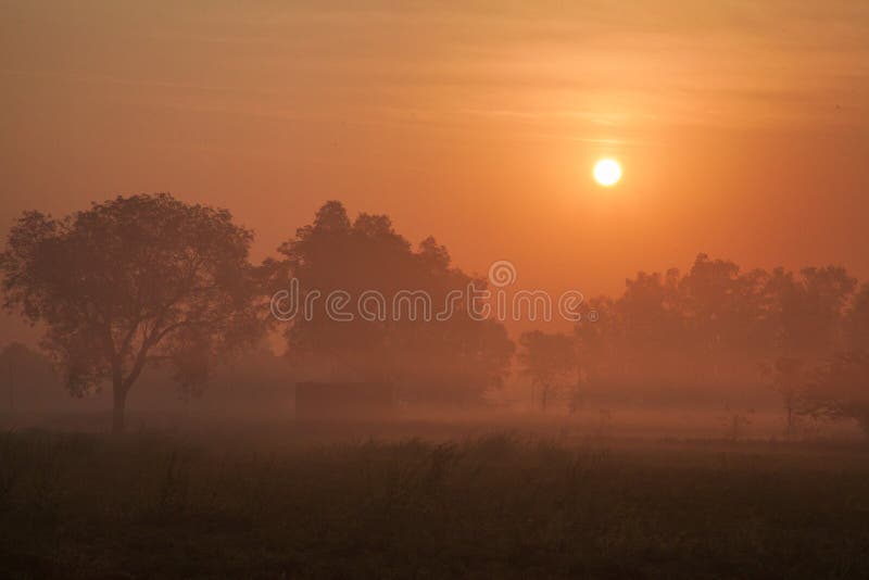 Sunrise during Hazy Morning Stock Photo - Image of calm, landscape ...