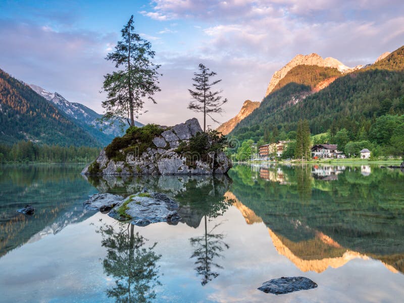 The Hintersee in Ramsau in Berchtesgaden Stock Image - Image of green ...