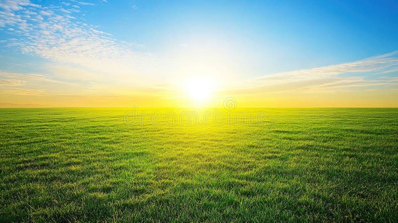 Sunrise Horizon Empty Grass Meadow Field Nature Background Wallpaper ...