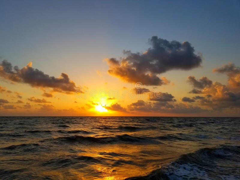 Sunrise on the horizon. stock photo. Image of wave, shore - 200549038