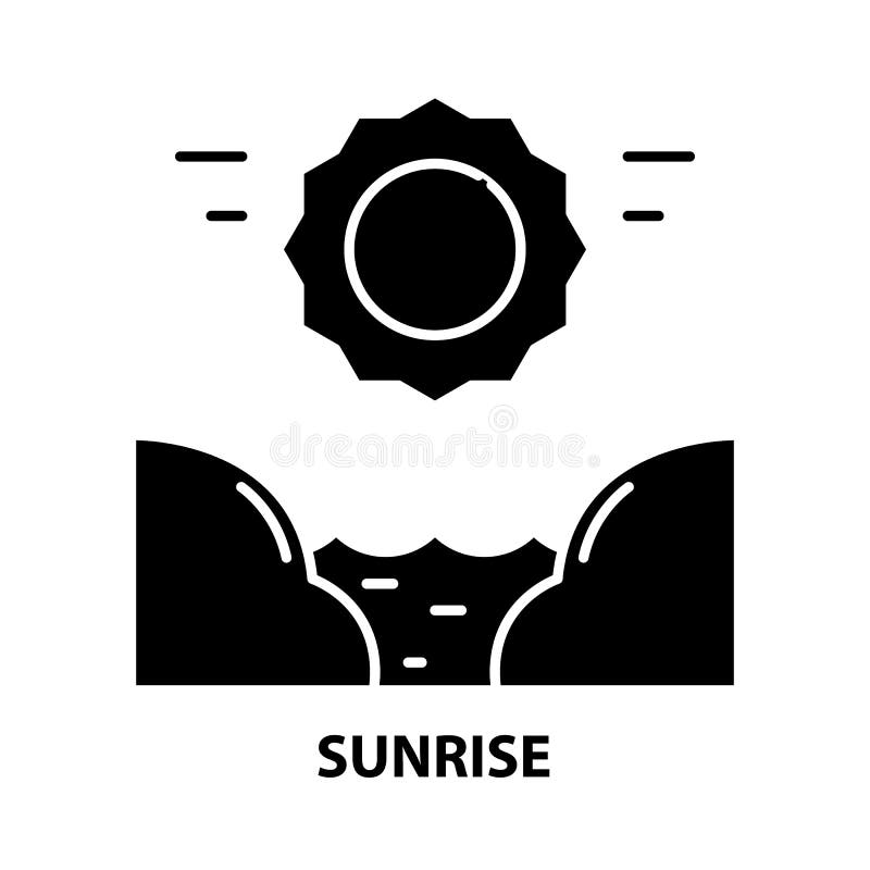 Sunrise Icon, Black Vector Sign with Editable Strokes, Concept ...