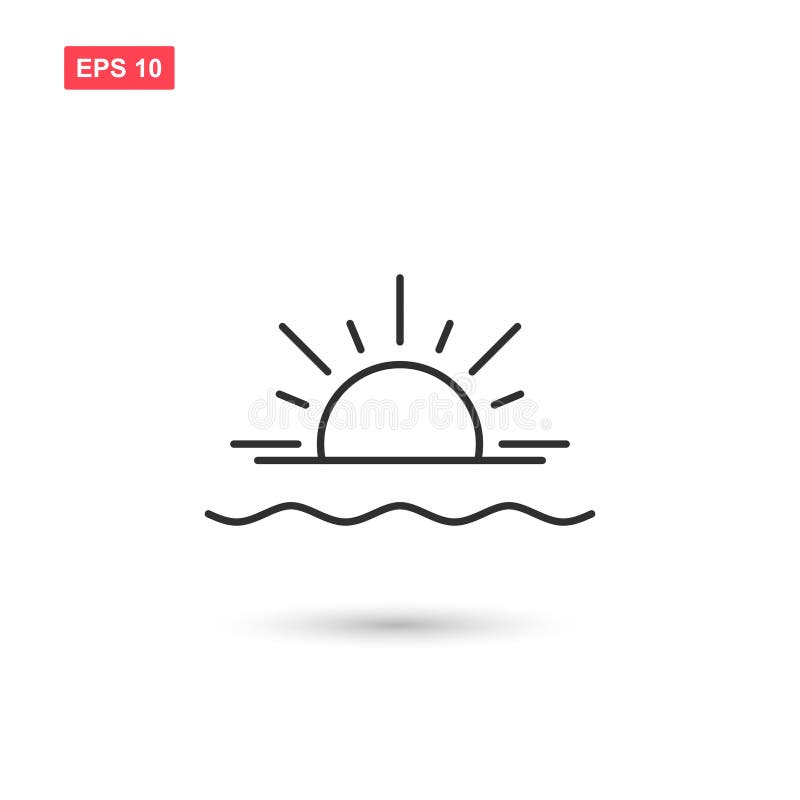 Sunrise Icon Vector Isolated 2 Stock Vector - Illustration of climate ...