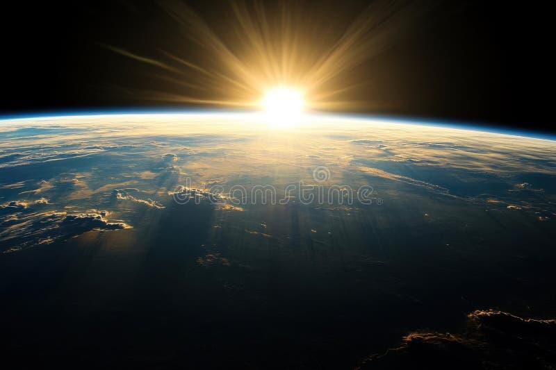 Sunrise Illuminates Earth from Space with Majestic View, Cosmic Dawn ...