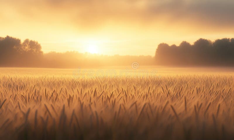 Sunrise Illuminating Wheat Fields Stock Photo - Image of seed, sunrise ...