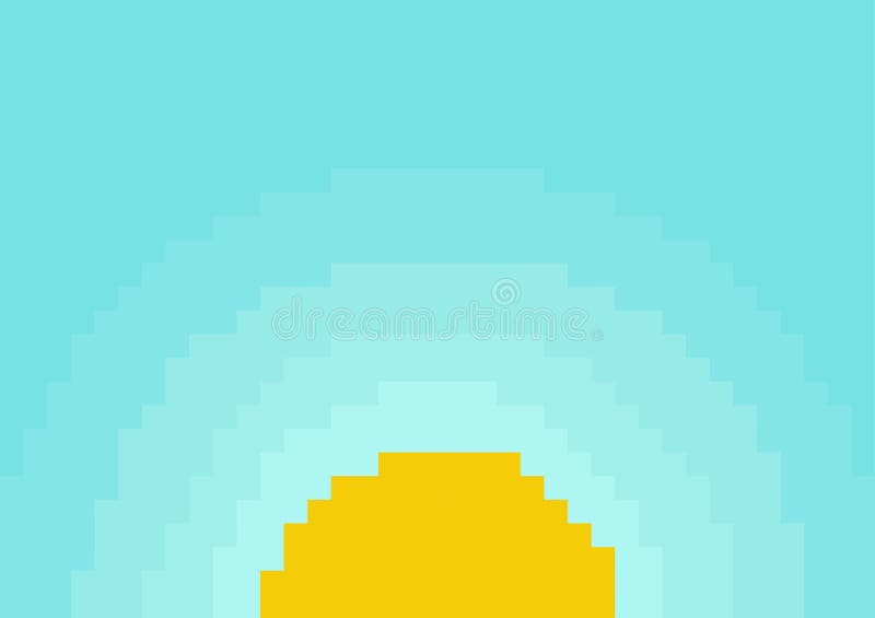 Sunrise Illustration in Pixel Style Stock Vector - Illustration of ...