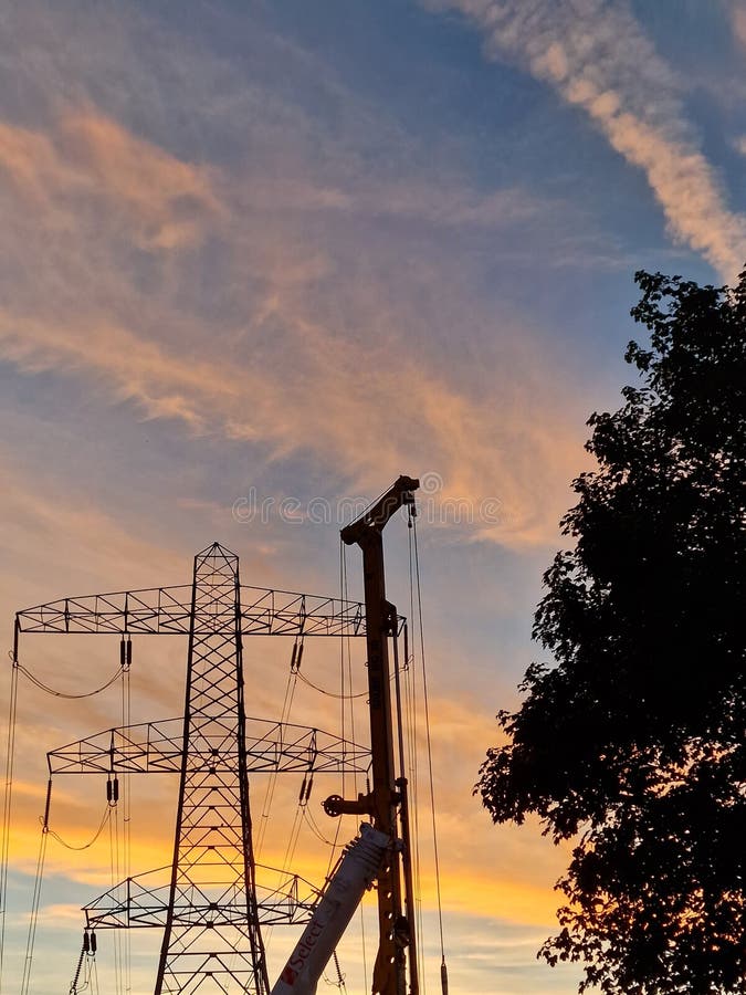 The Sunrise through the Infrastructure Stock Photo - Image of ...