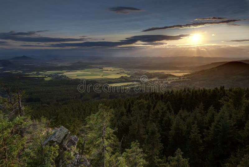 Sunrise and Inversion at Jested Mountain Close Town Liberec, Czech ...