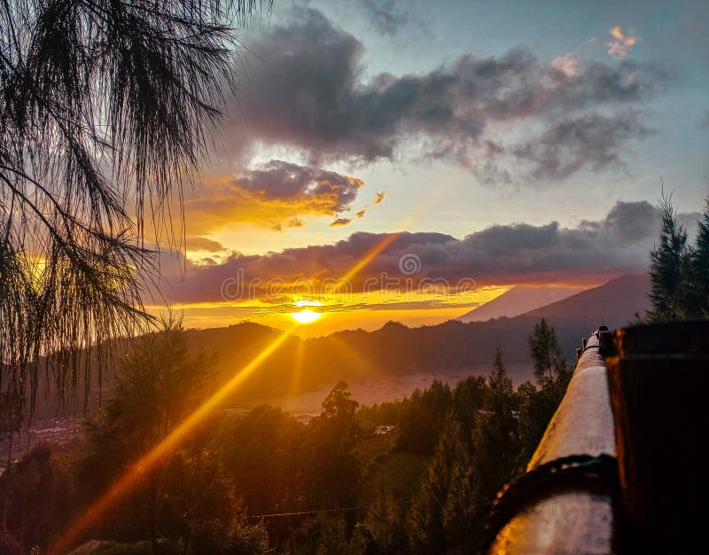 Sunrise in Kintamani Bali stock photo. Image of travel - 299817564