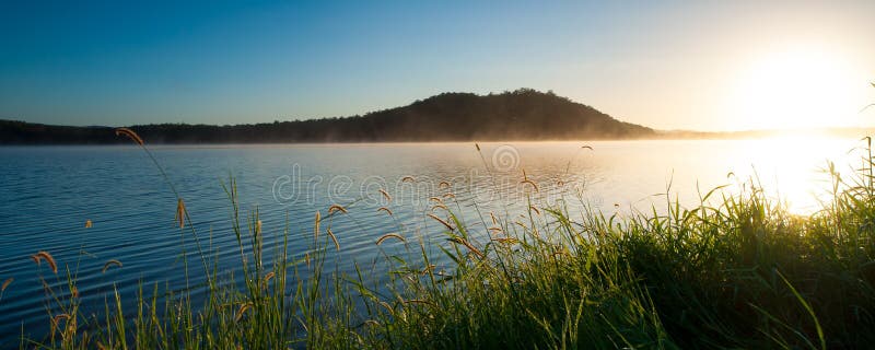 Sunrise at Lake Samsonvale, Queensland Stock Image - Image of outdoor ...