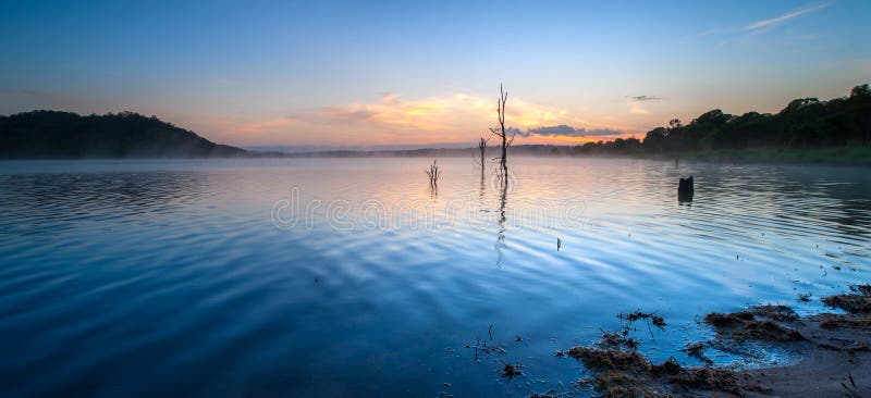 Sunrise at Lake Samsonvale, Queensland Stock Photo - Image of vacation ...