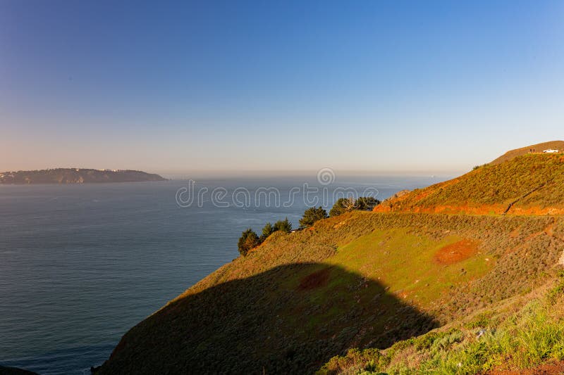 Sunrise Landscape of the Golden Gate View Point Stock Photo - Image of ...