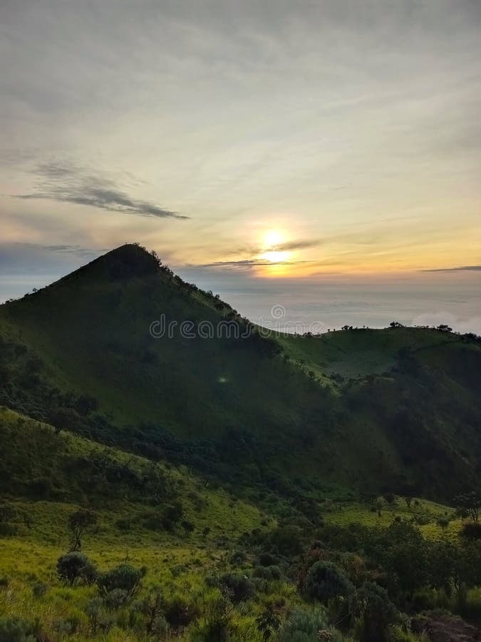 Sunrise at Lawu Mt. stock photo. Image of evening, horizon - 265645074