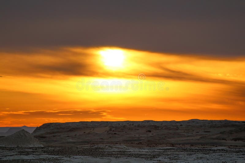 Sunrise in the Libyan Desert White Desert Limestone Formations in the ...