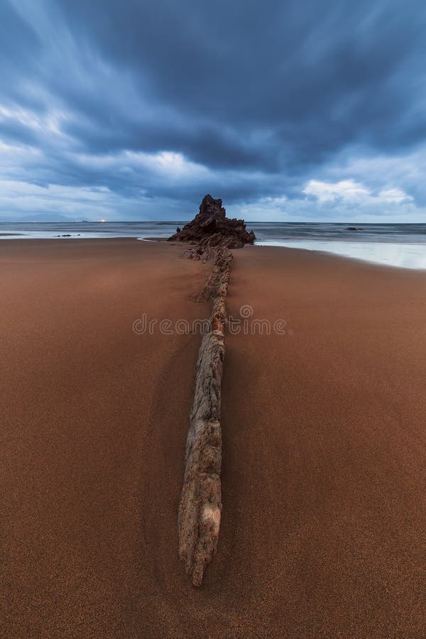 Sunrise on the Lonely Beach Stock Photo - Image of blue, summer: 127794092