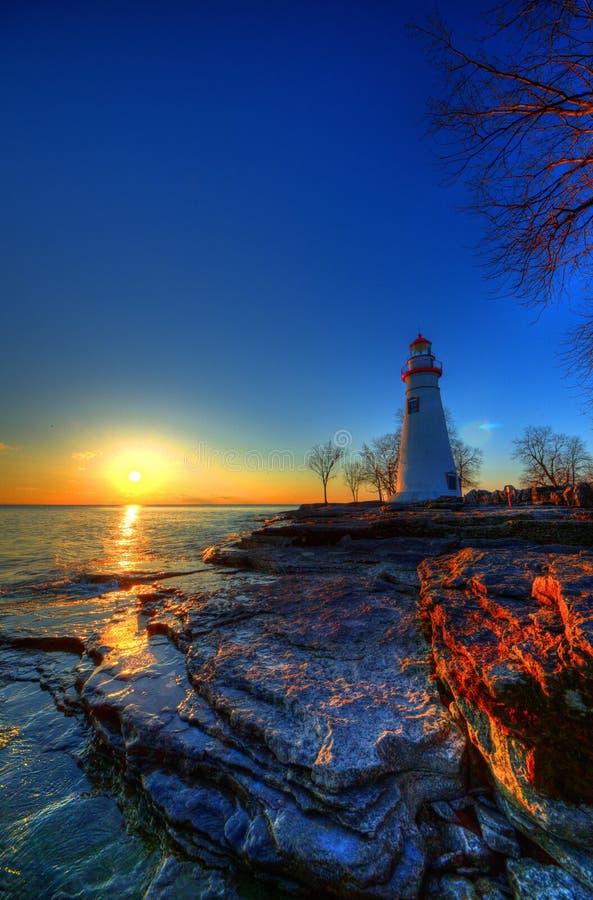 Sunrise at Marblehead Lighthouse Stock Photo - Image of lighthouse ...