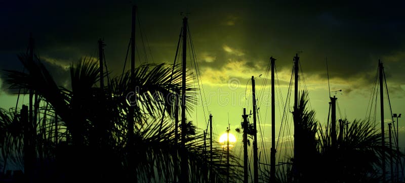 Sunrise from the Marina with Color Effects Stock Photo - Image of port ...