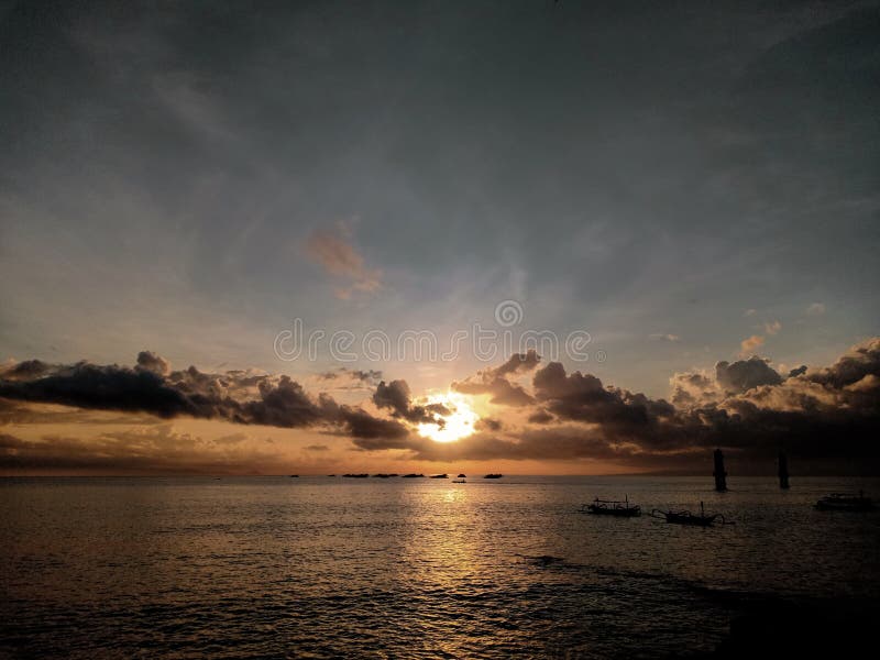 Sunrise in Matahari Terbit Beach Stock Image - Image of sunrise, terbit ...