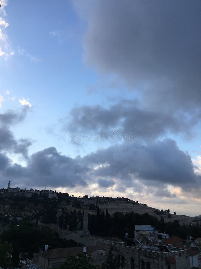 Sunrise in May in Old City in Jerusalem in Israel. Stock Image - Image ...