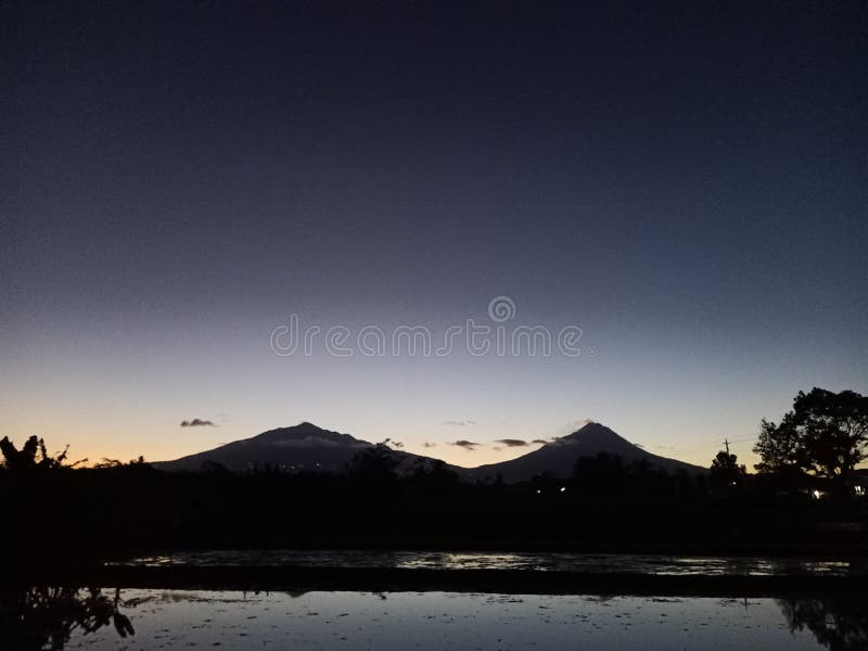 Sunrise merapi merbabu stock image. Image of sunrise - 262046021