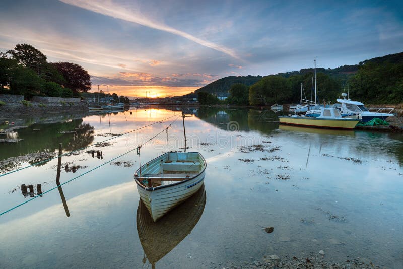 Sunrise at Millbrook in Cornwall Stock Photo - Image of beach, coast ...