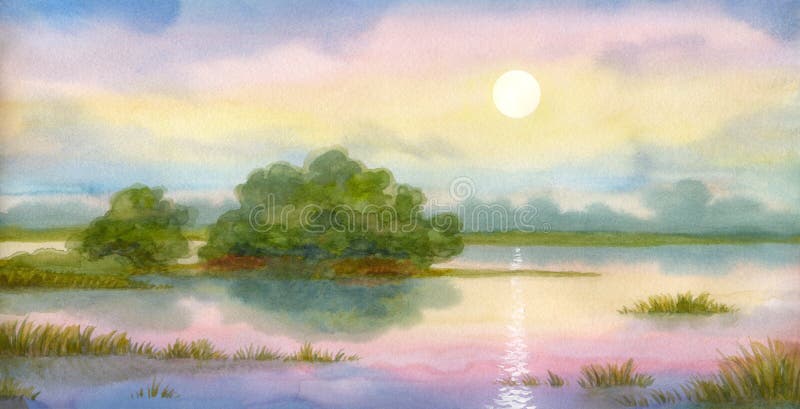 Sun Rising Over Water Stock Illustrations – 264 Sun Rising Over Water Stock Illustrations ...