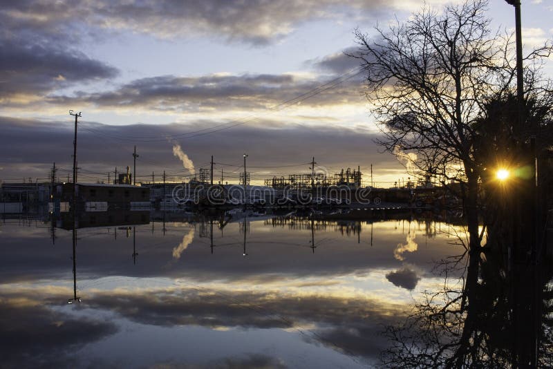 Sunrise and a Mirror Like Reflection Stock Image - Image of like ...