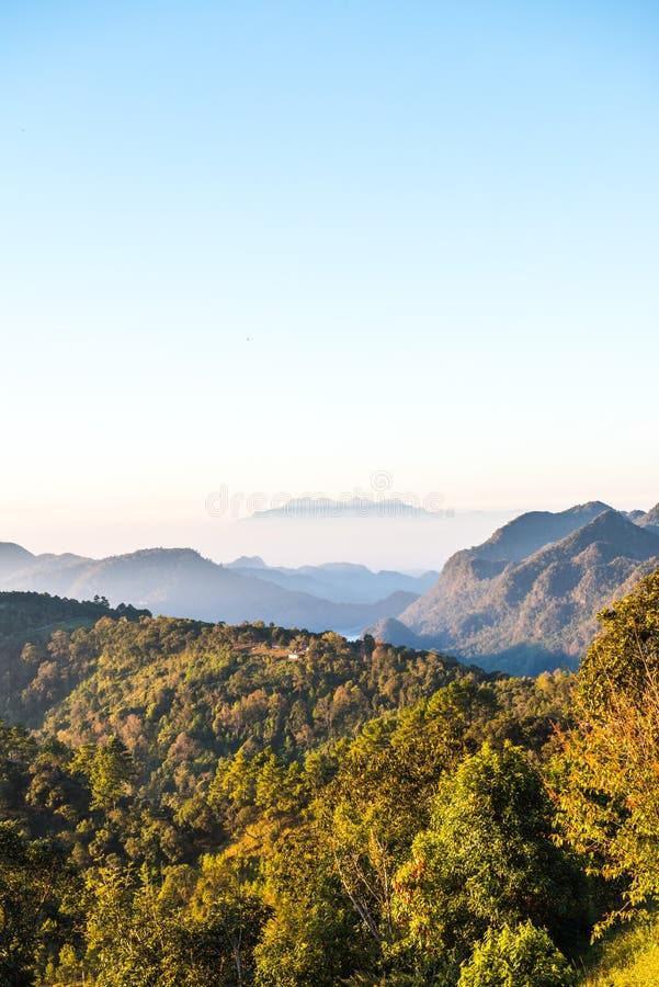 Sunrise at Mon Sone View Point Stock Image - Image of tranquilly ...
