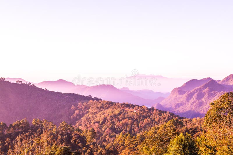 Sunrise at Mon Sone View Point Stock Image - Image of fresh, rural ...