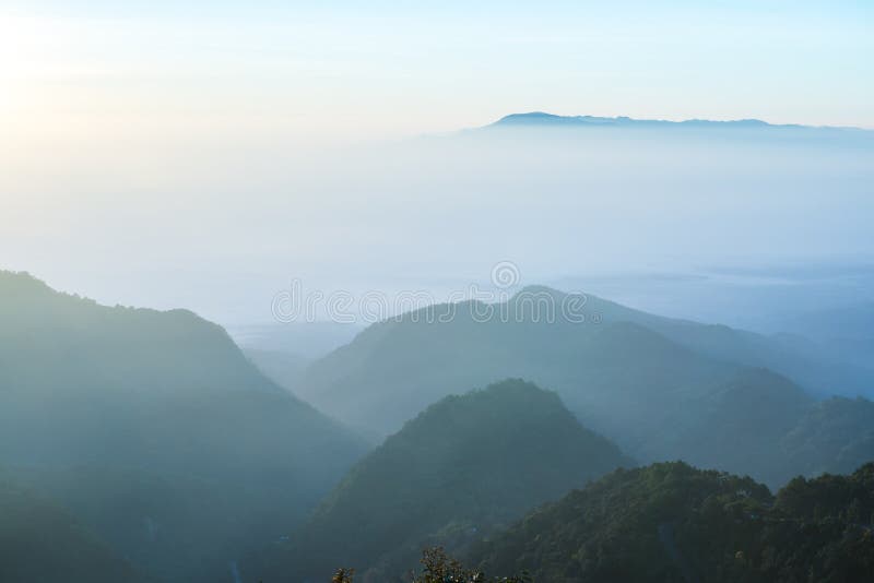 Sunrise at Mon Sone View Point Stock Image - Image of fresh, rural ...